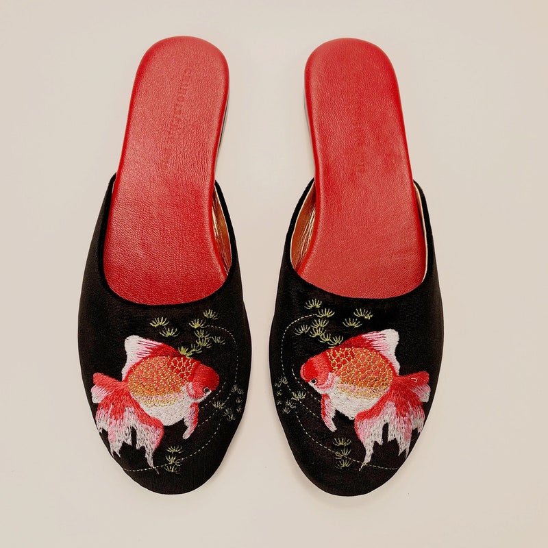 Embroidered Slippers - Etsy