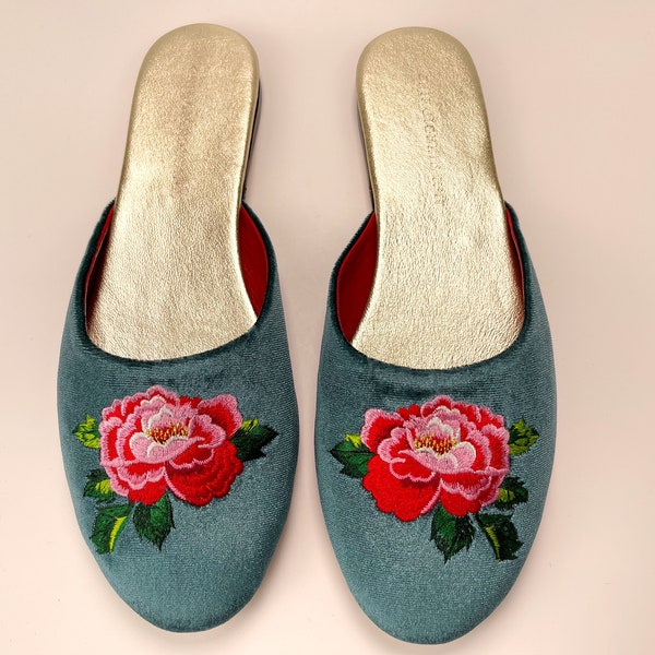 Velvet Slippers - Etsy