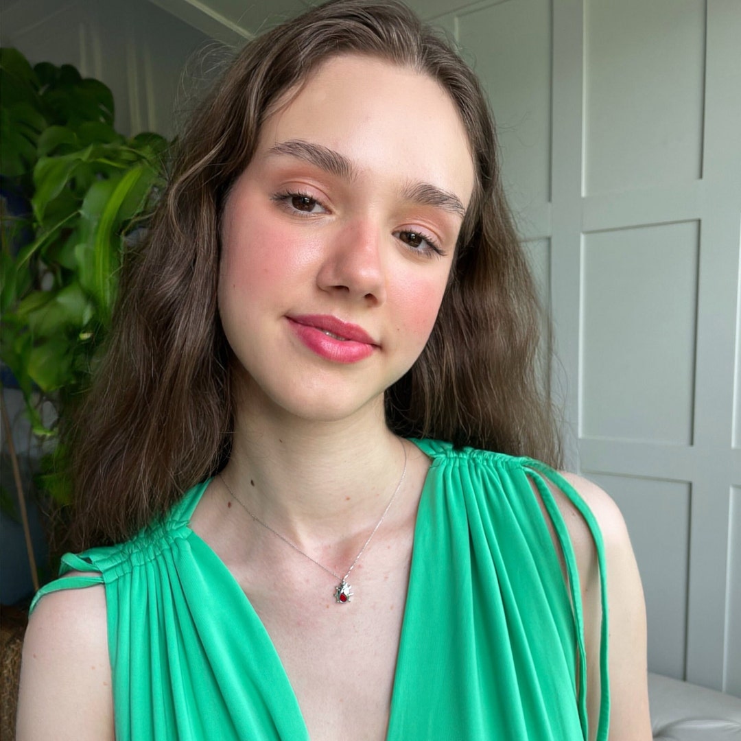 Ladybug Necklace With Red Garnet - Good Luck Charm - Minimalist Animal ...