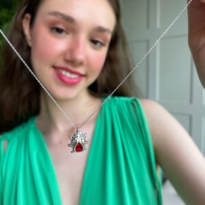 Ladybug Necklace With Red Garnet - Good Luck Charm - Minimalist Animal ...