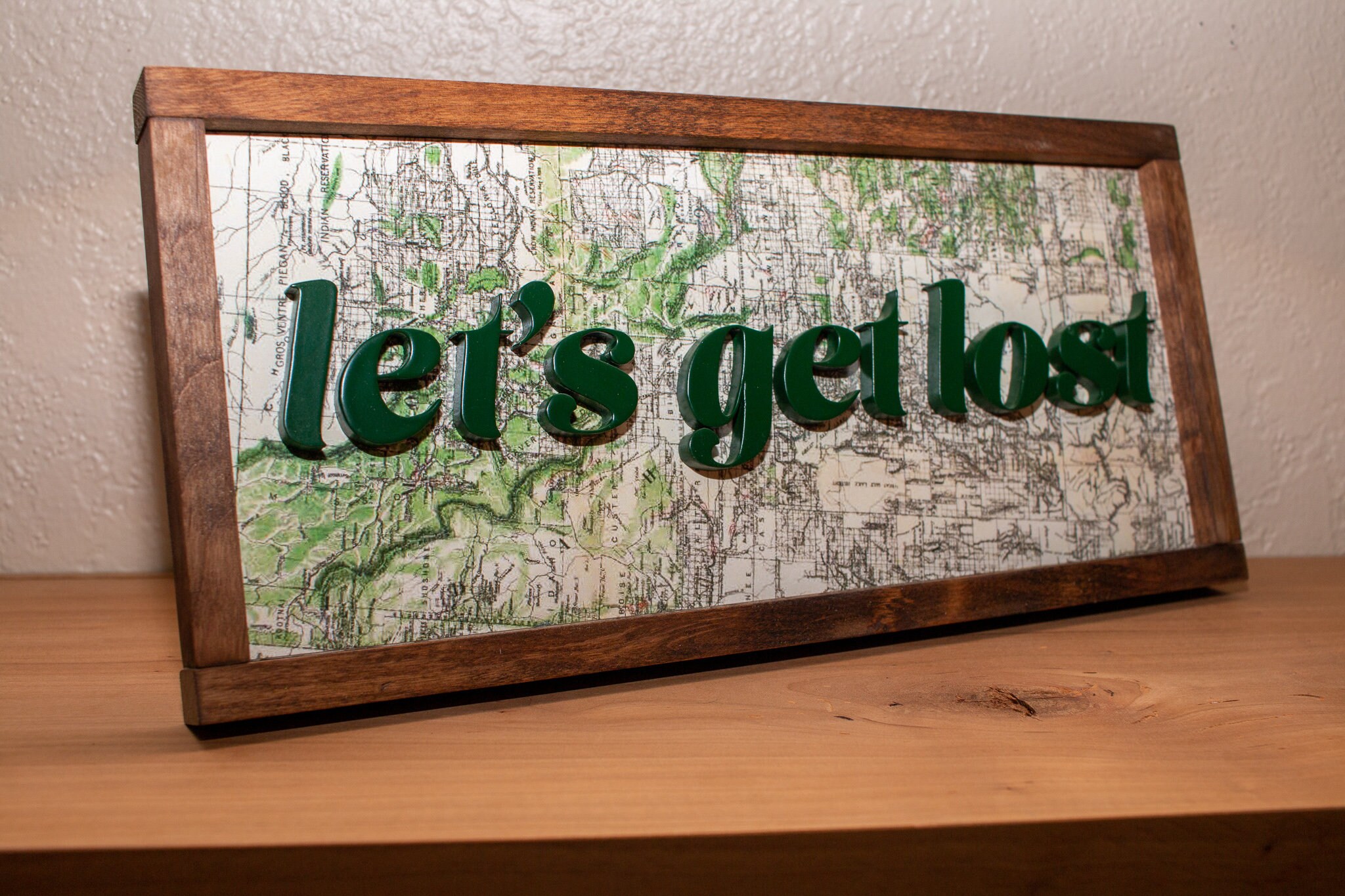 Let's Get Lost Travel Map Sign Wood Sign Office - Etsy