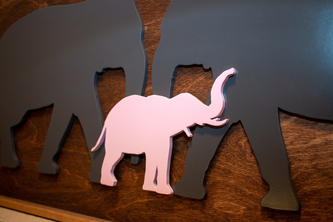Elephant Family Color Nursery Sign Baby Decor Nursery - Etsy