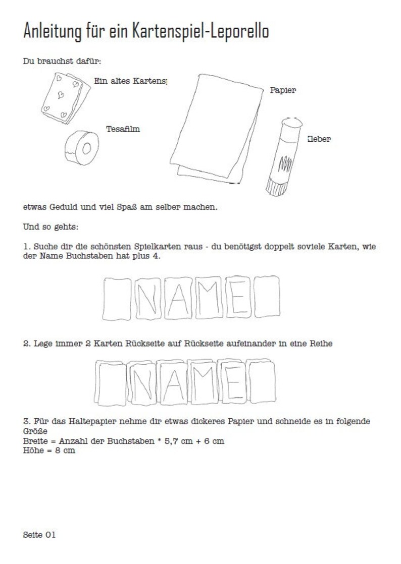 Card Game Letters Template - Etsy