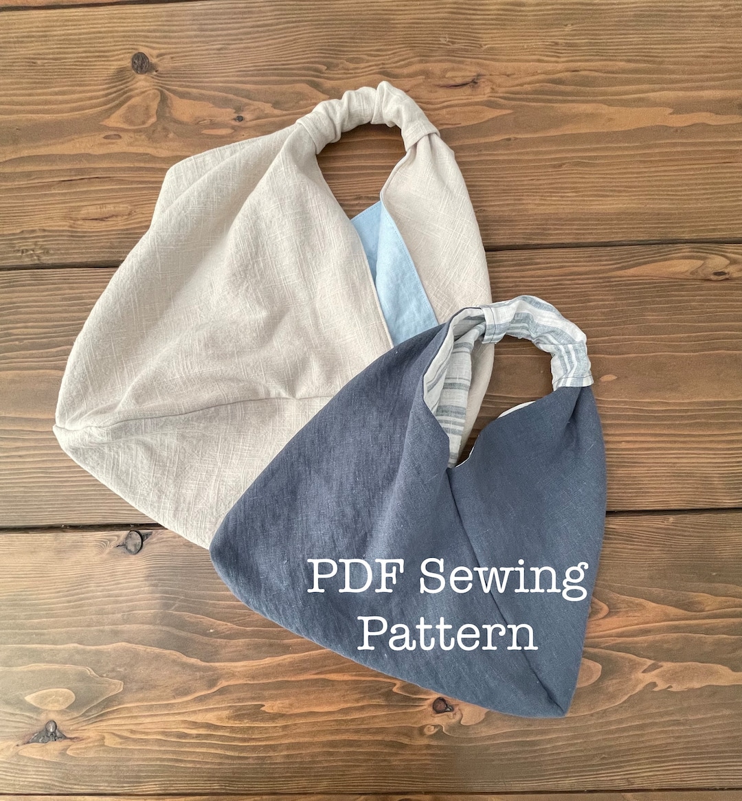 Large and Small Origami Japanese Bag PDF Sewing Pattern / Instant ...