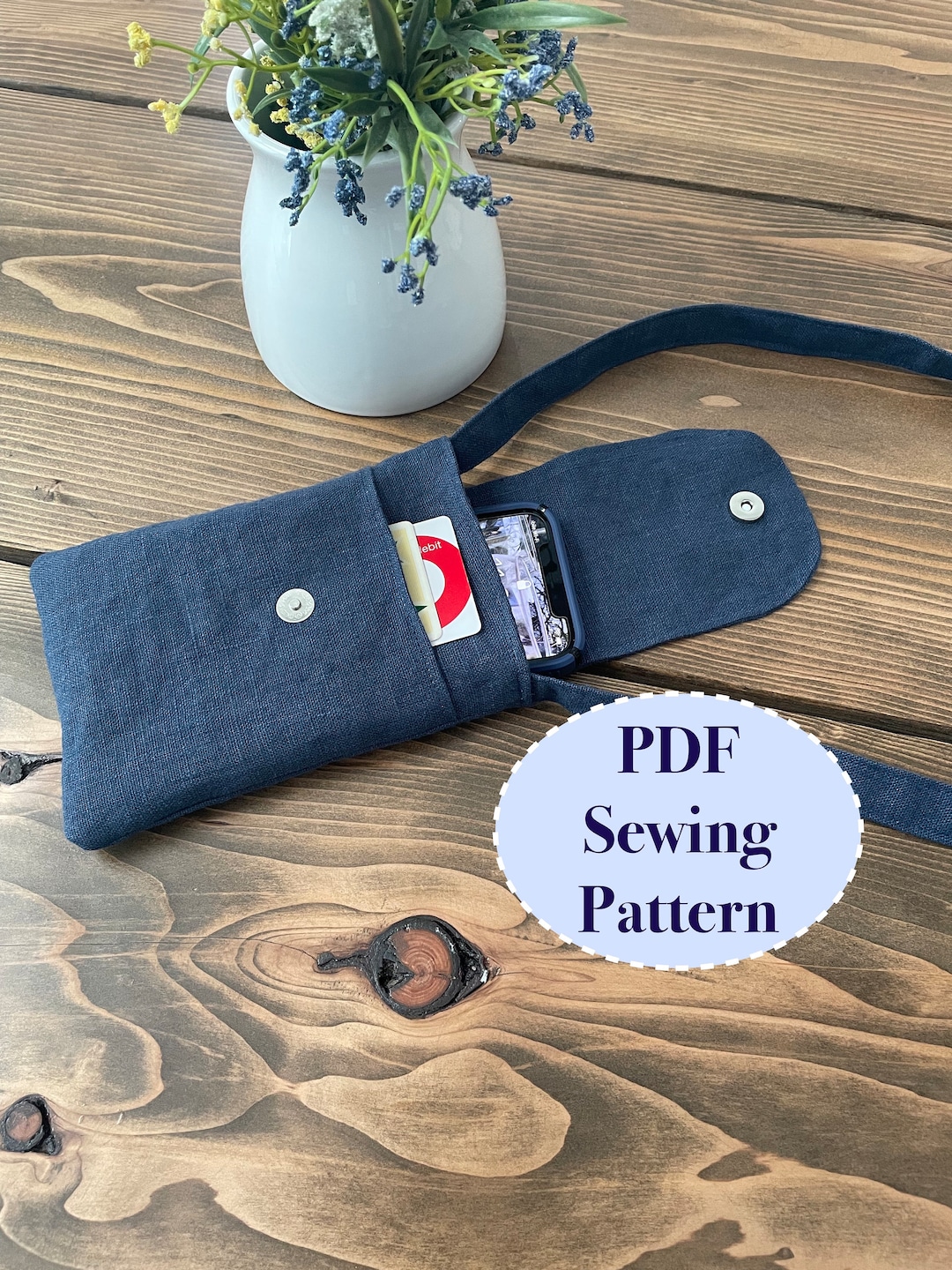 Crossbody Cell Phone Bag Sewing Pattern: PDF Tutorial (instant Download ...