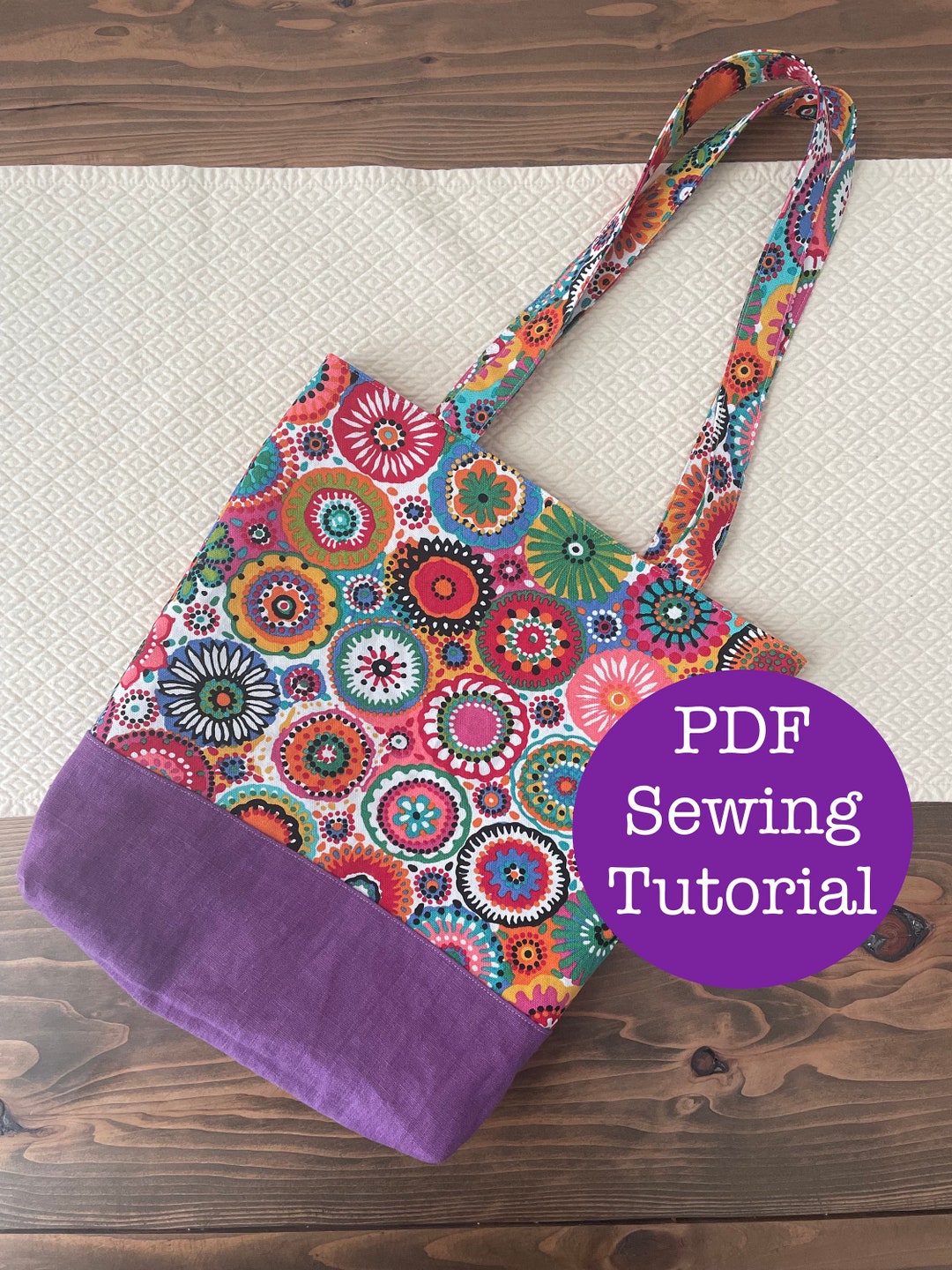 Easy Sew Library Tote Bag PDF Sewing Tutorial: Beginner Project - Etsy