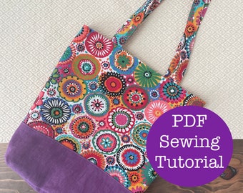 Large Patchwork Tote Bag PDF Sewing Pattern Sewing Tutorial PDF Instant Download Tote Bag ...