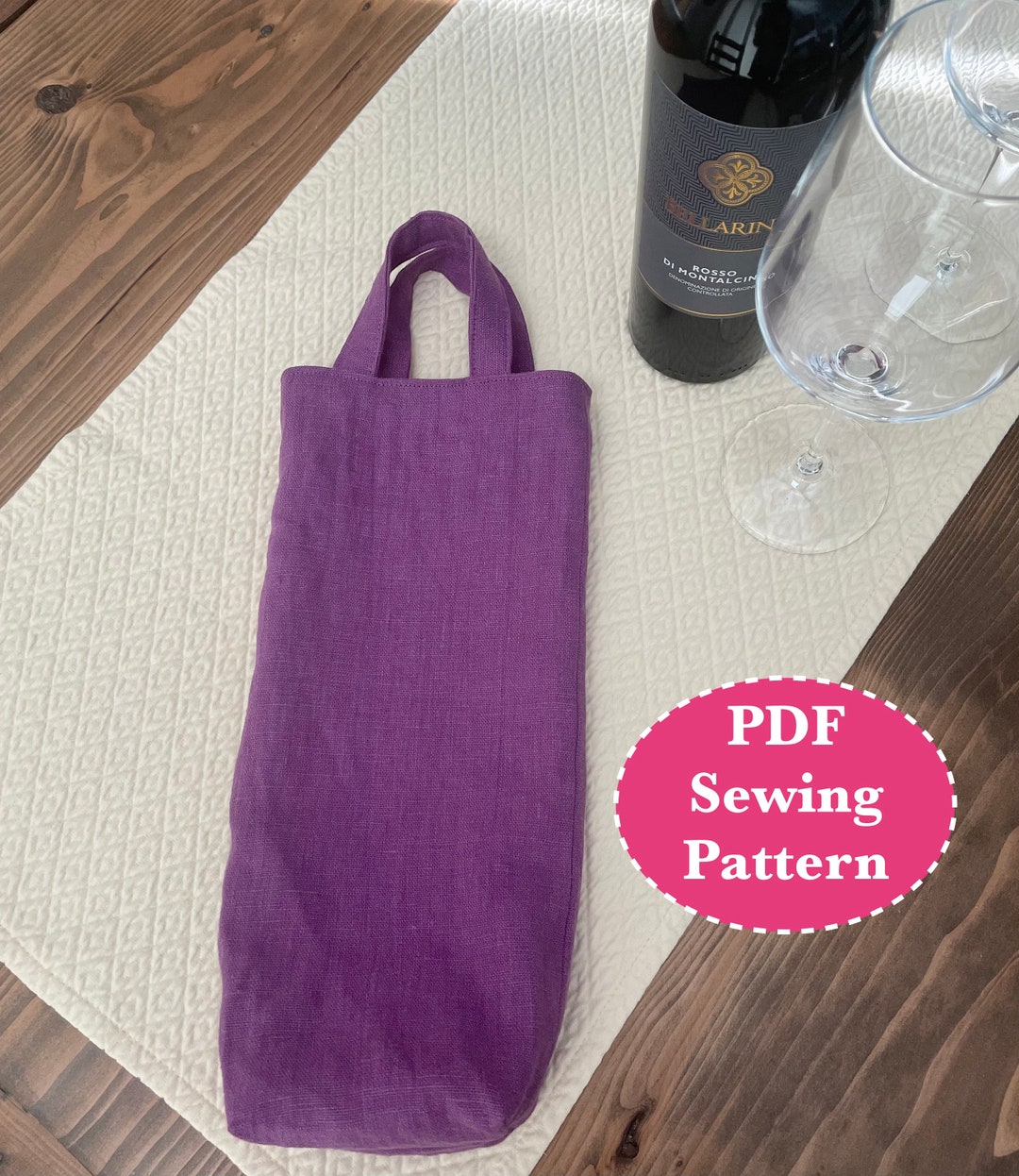 Wine Bag With Handles Sewing Pattern: Beginner PDF - Etsy