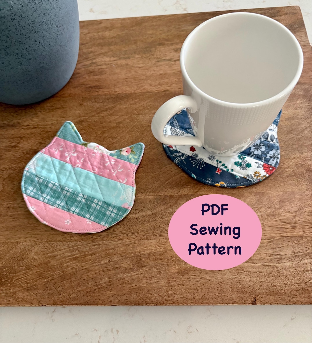 Cat Coaster Sewing Pattern: Beginner-friendly Mug Rug (PDF Pattern - Etsy