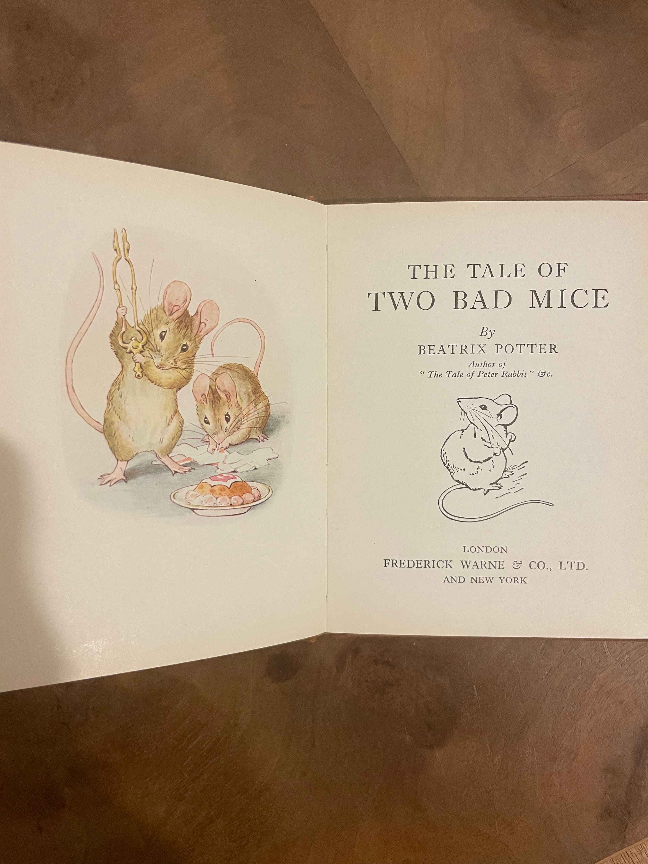 The Tale of Two Bad Mice with Gilt Page Edge Block by Beatrix Potter ...