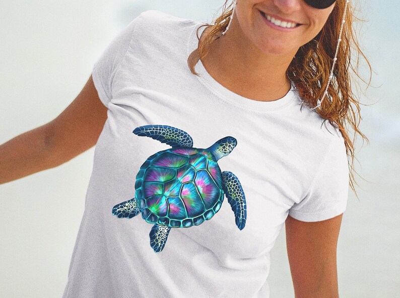 Ready to Press Ocean Turtle DTF Print Transfer, Heat Transfer for T-shirts, Ocean, Turtle, Full ...