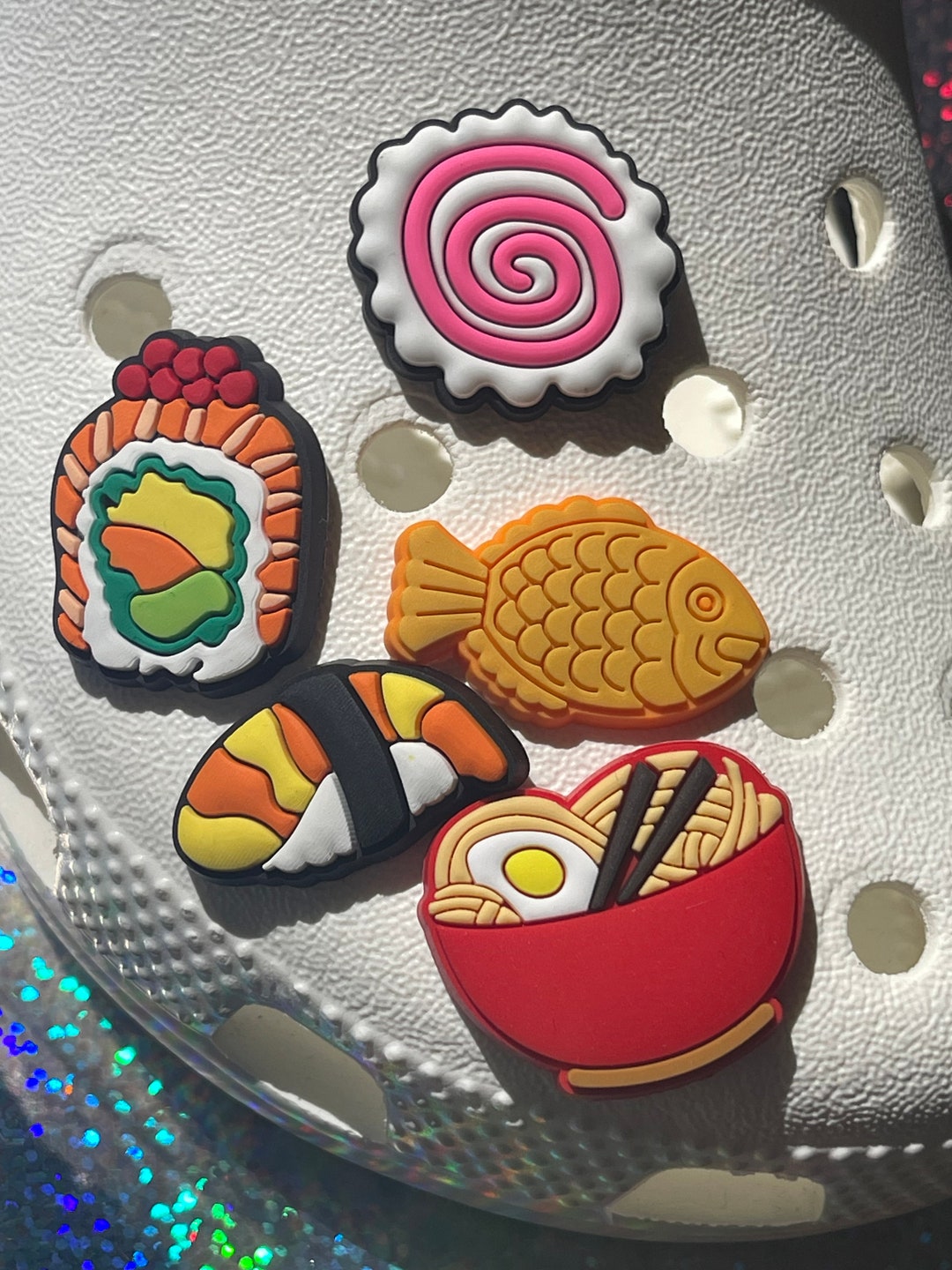 Cute Japanese Food Shoe Charms, Sushi Sashimi Charm Set, Rainbow Roll ...