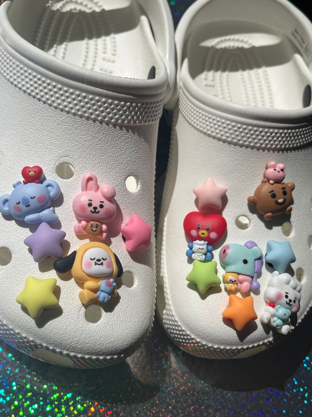 Unique Resin Kpop Shoe Charms, Rainbow Shooting Star Charms, Pastel 3D ...