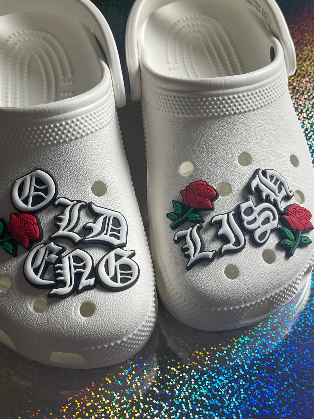 Old English Letter Shoe Charm, Gothic Clog Accessory - Etsy