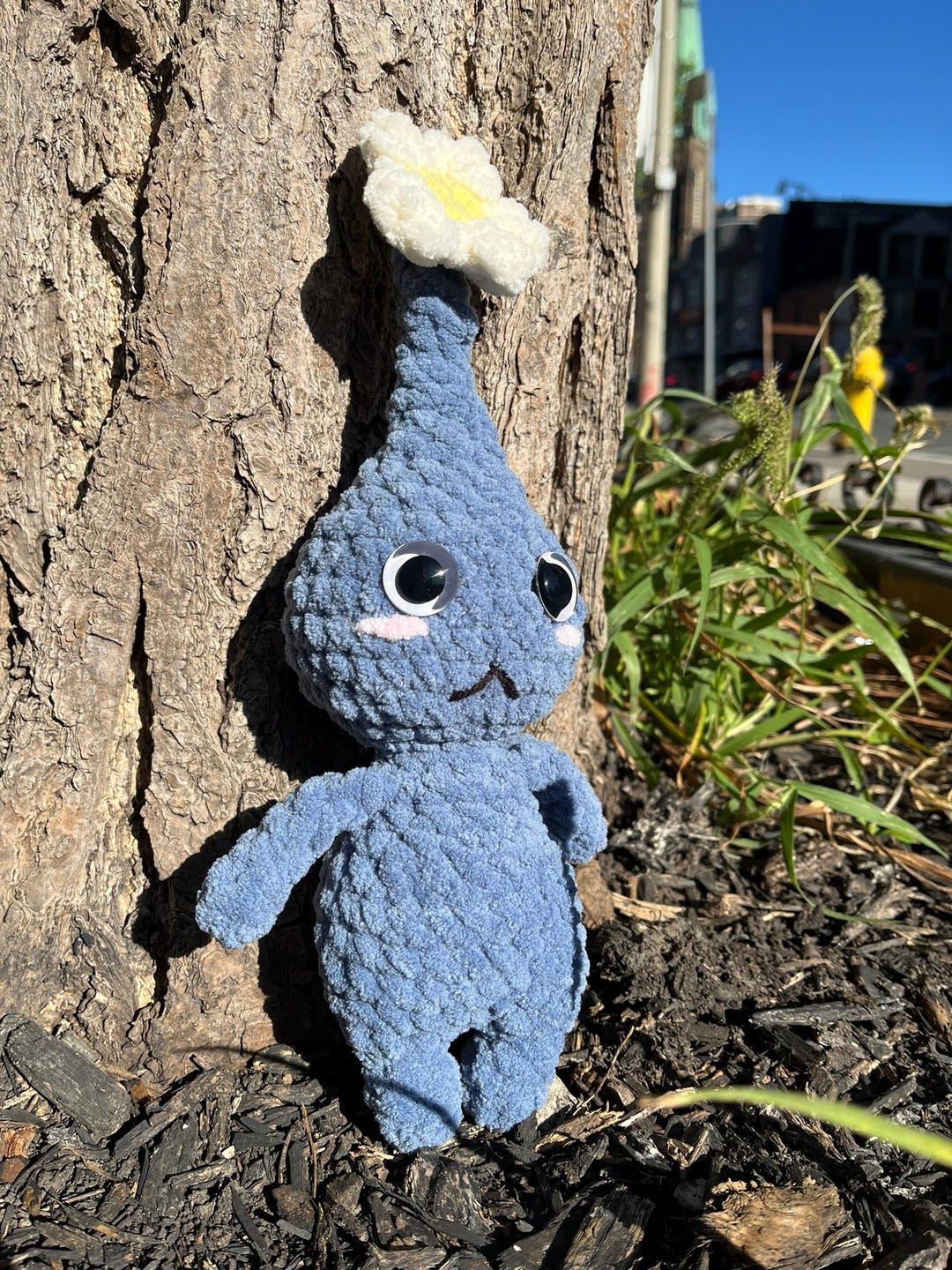 Blue Pikmin Inspired Crochet Plushie: Handmade Flower Sprite Amigurumi ...