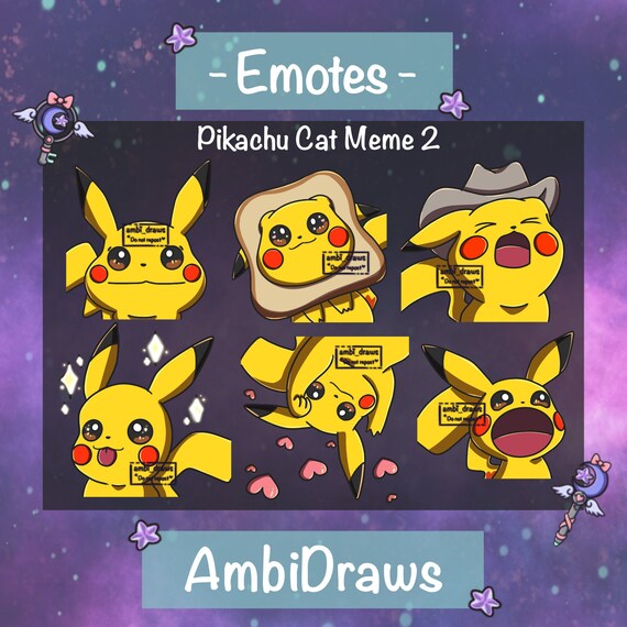 Pikachu Emotes Cat Meme Pack 2 Animated Twitch/discord - Etsy