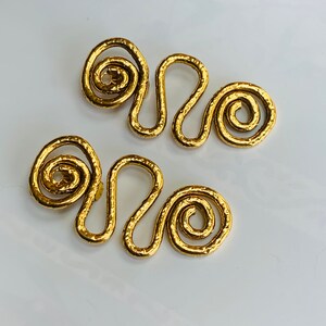 Huge CHRISTIAN LACROIX Gold Scroll Design Earrings France - Etsy