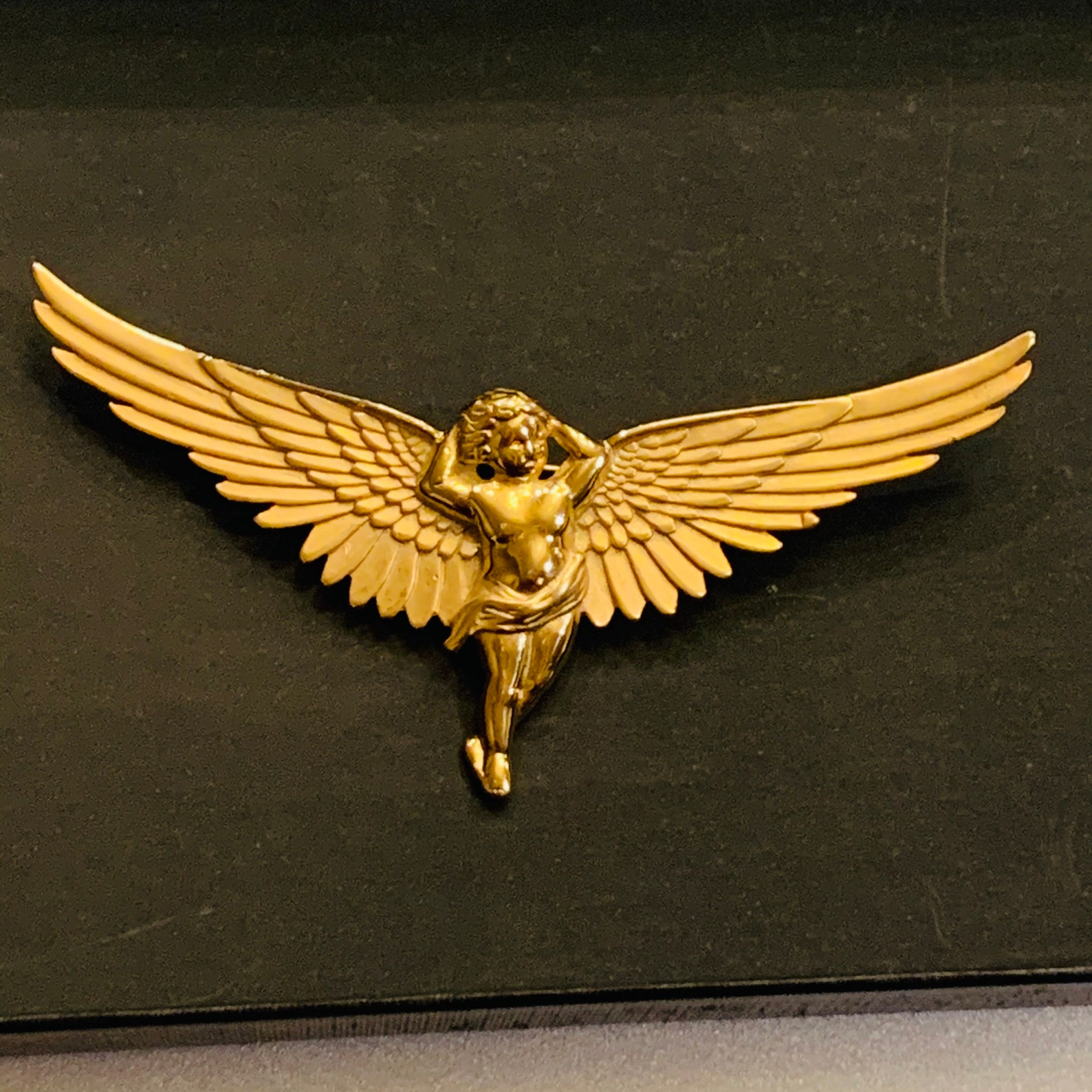 CHERUB Massive Winged Angel Brooch Signed - Etsy