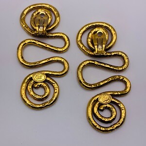Huge CHRISTIAN LACROIX Gold Scroll Design Earrings France - Etsy
