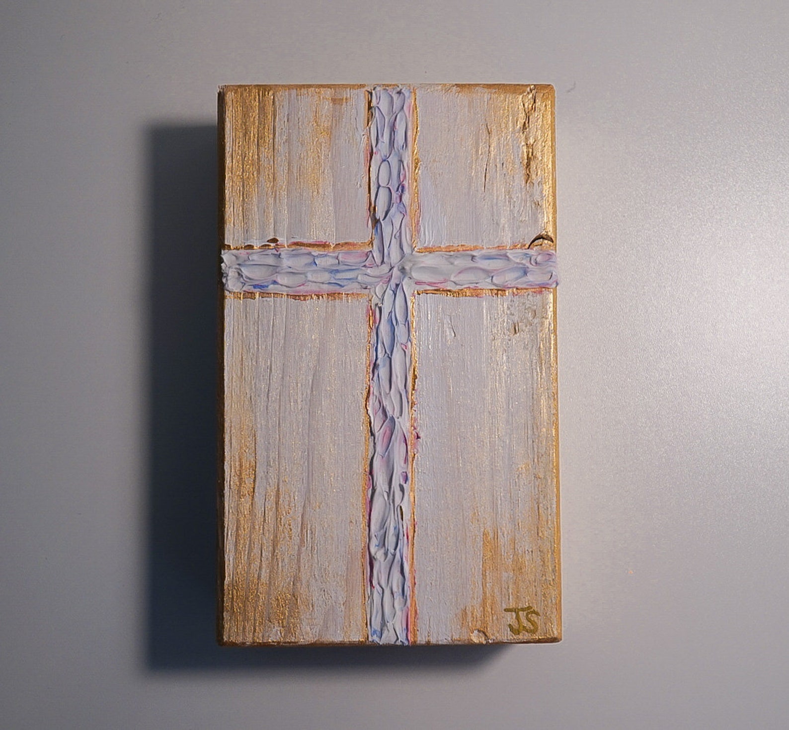 Personalized Textured Cross Painting on Block of Wood - Etsy