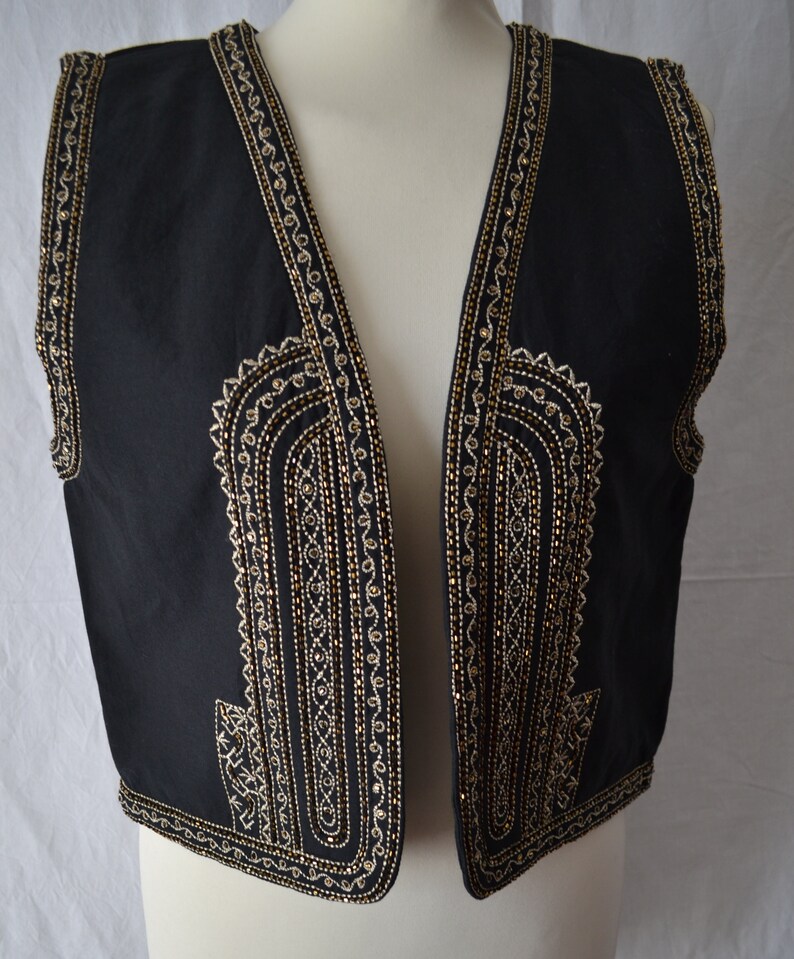 Black Cropped Waistcoat With Embroidery, Zara Vest - Etsy