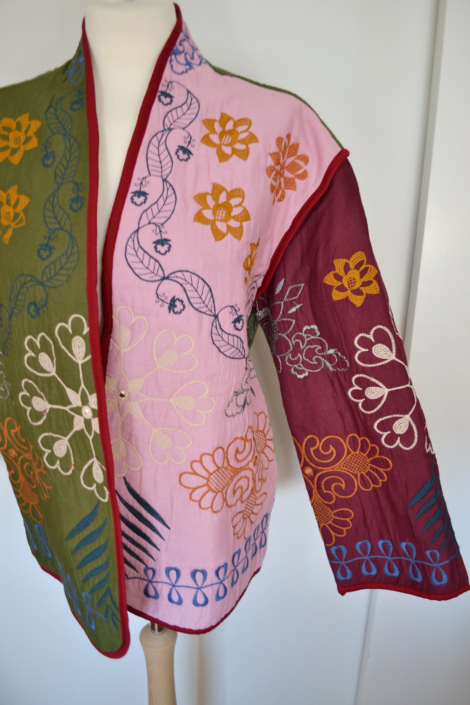 Zara Patchwork Embroidered Padded Jacket, Lightweight Blazer, Boho ...