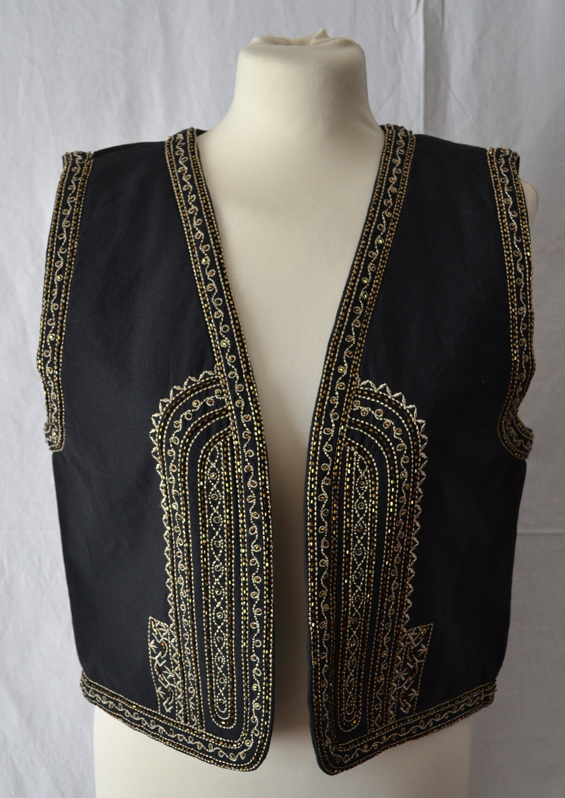 Black Cropped Waistcoat With Embroidery, Zara Vest - Etsy