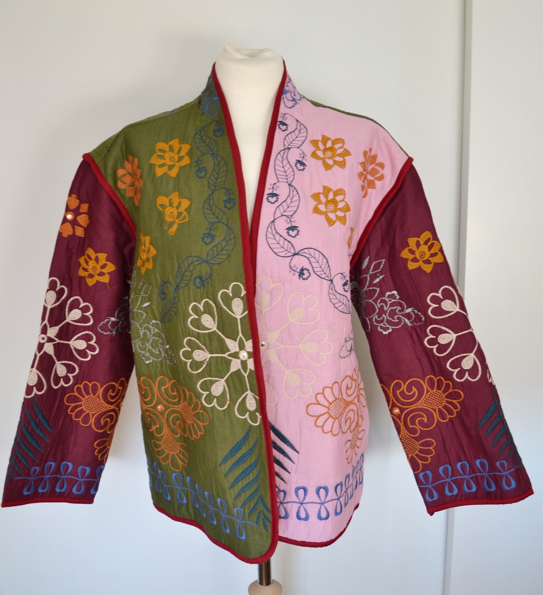 Zara Patchwork Embroidered Padded Jacket, Lightweight Blazer, Boho ...