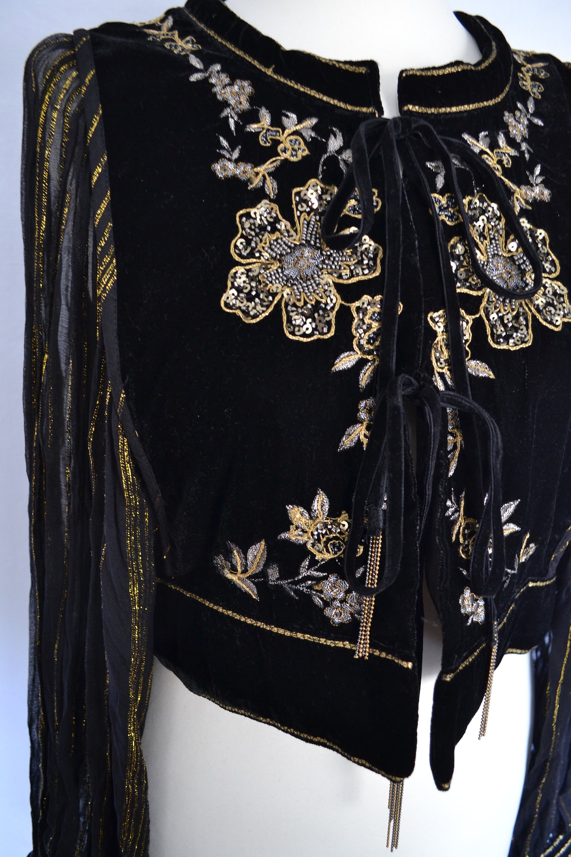 Zara Boho Style Velvet Jacket With Ballon Sleeves With Gold - Etsy