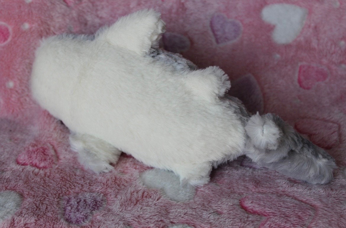 Icy Snow Whale Shark Plush Toy, Silver Fawn and White Fabric Plushie ...