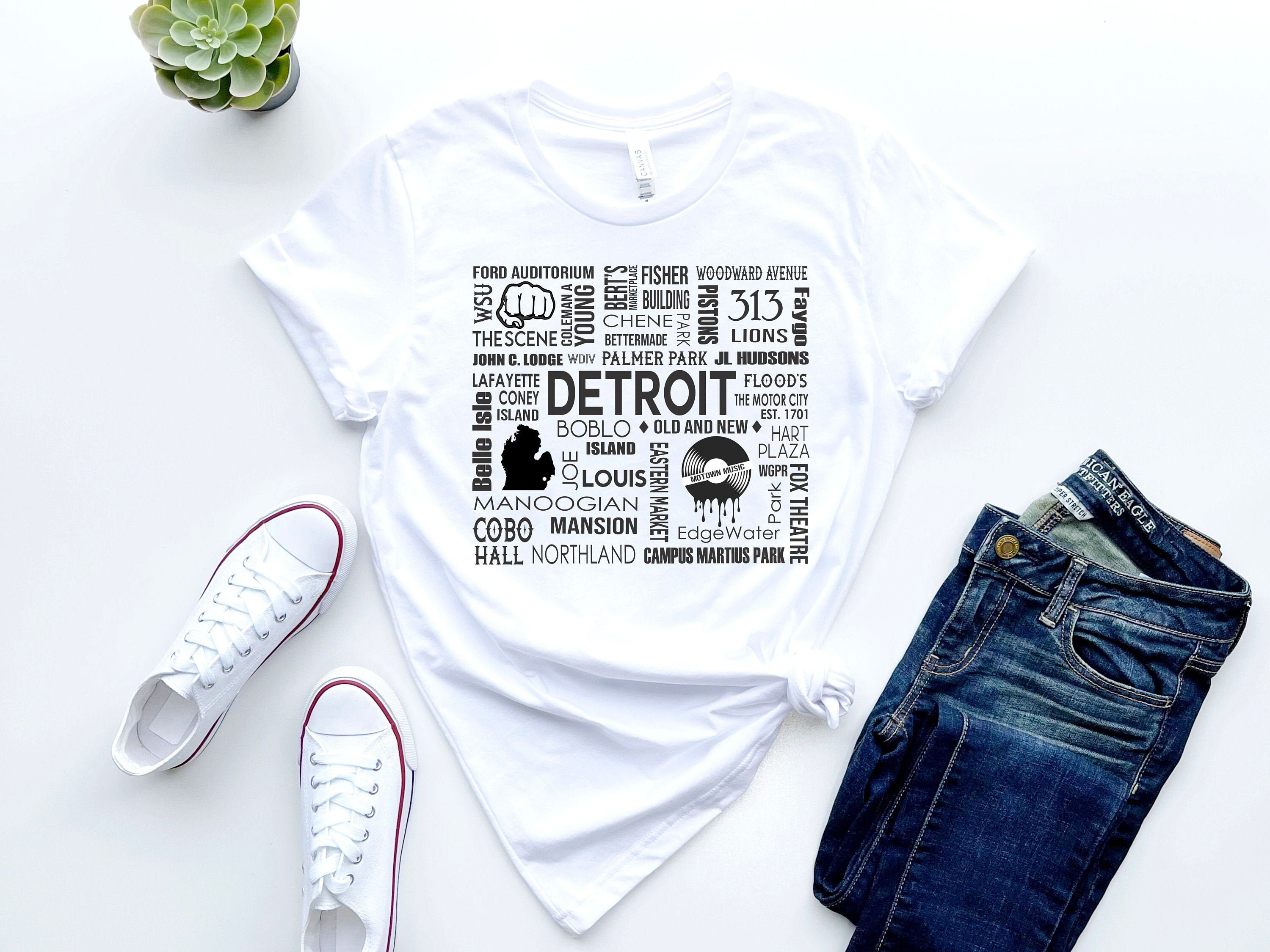 Detroit Word Cloud T Shirt | Word Shirt | Detroit T Shirt | Unisex ...