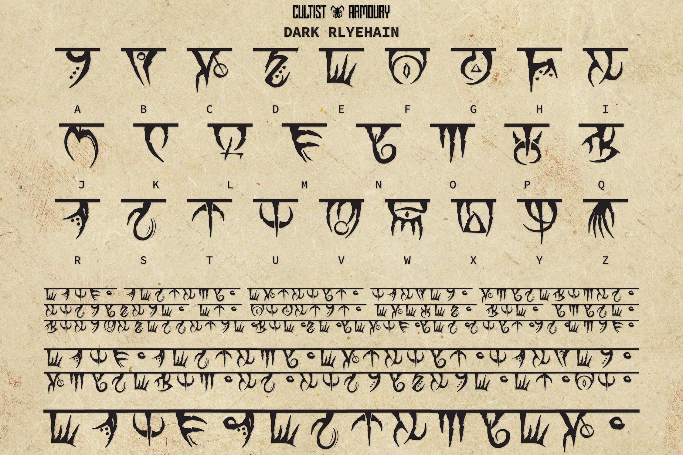 Cultist Armoury Font: 10 Lovecraftian and Occult Typefaces - Etsy