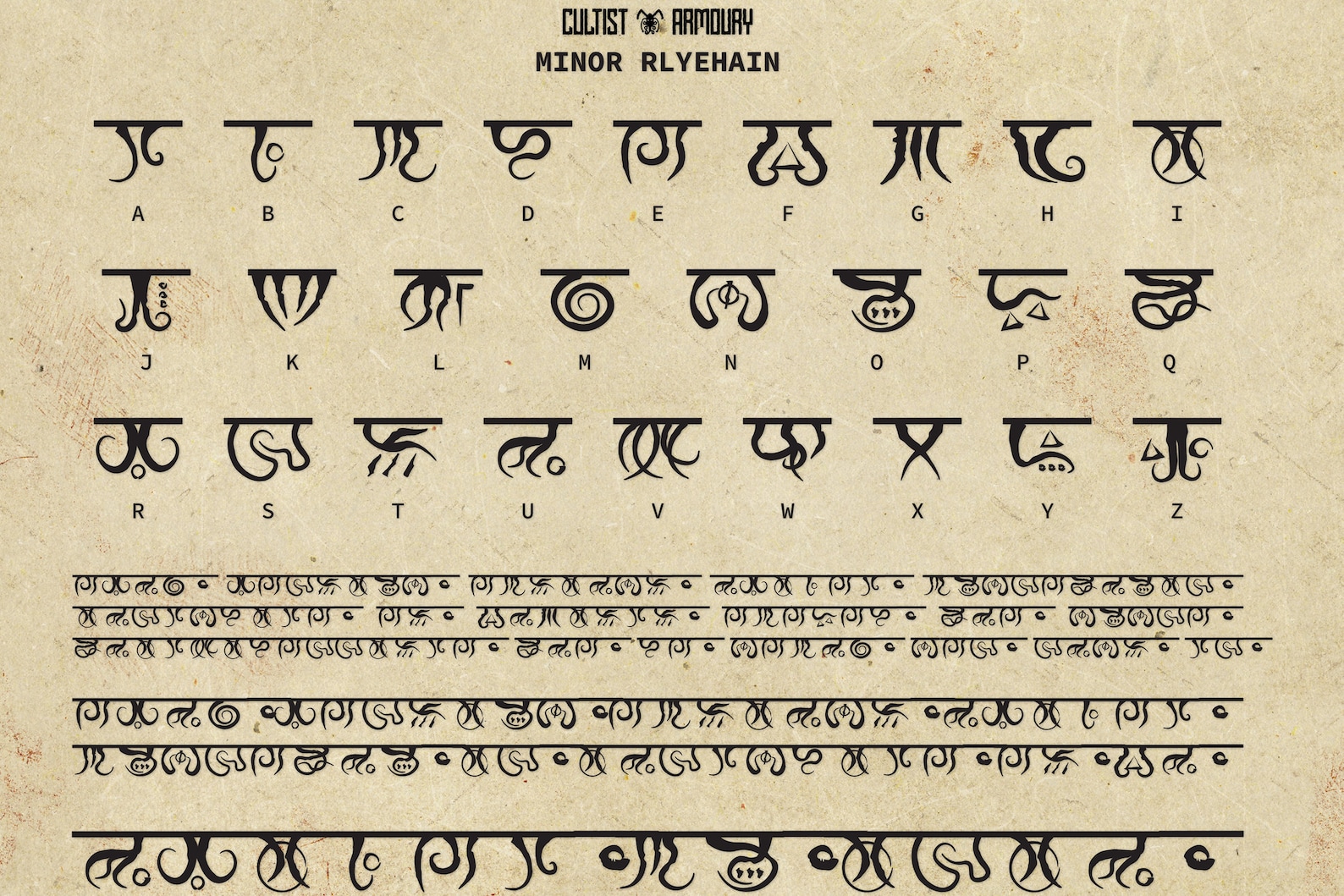 Cultist Armoury Font: 10 Lovecraftian and Occult Typefaces - Etsy