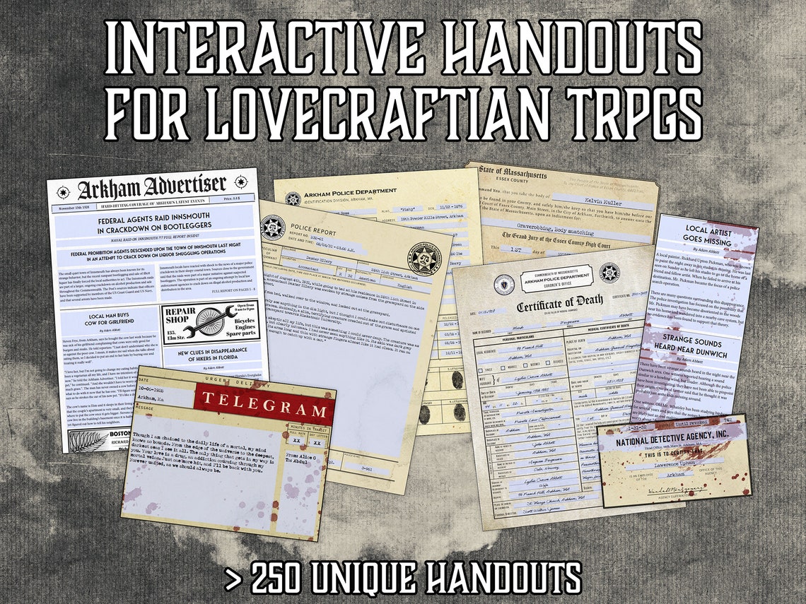 Cthulhu Handouts Mega Bundle | Interactive Handouts for Lovecraftian ...