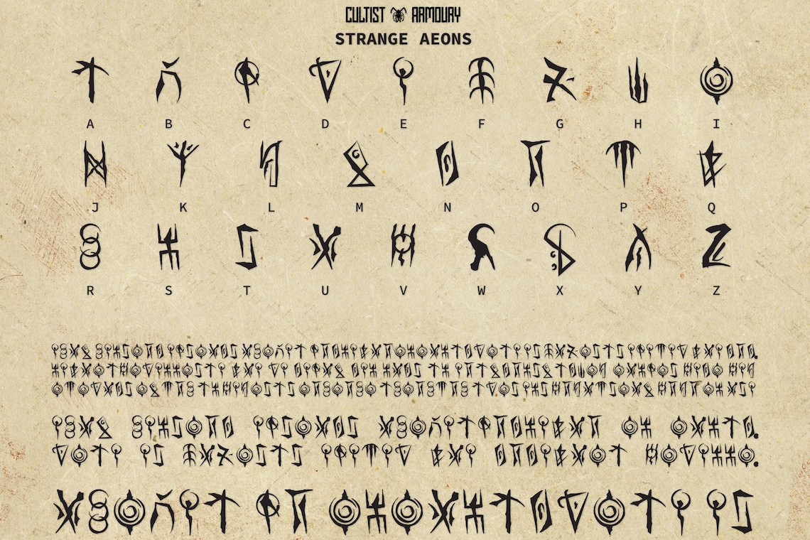 Cultist Armoury Font: 10 Lovecraftian and Occult Typefaces - Etsy