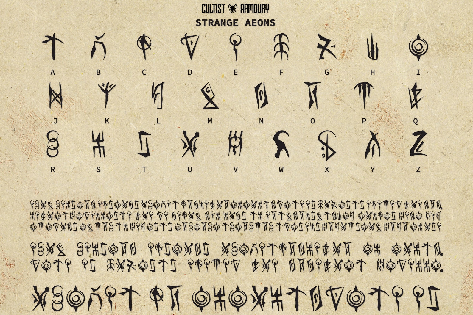 Cultist Armoury Font: 10 Lovecraftian and Occult Typefaces | Rlyehain ...
