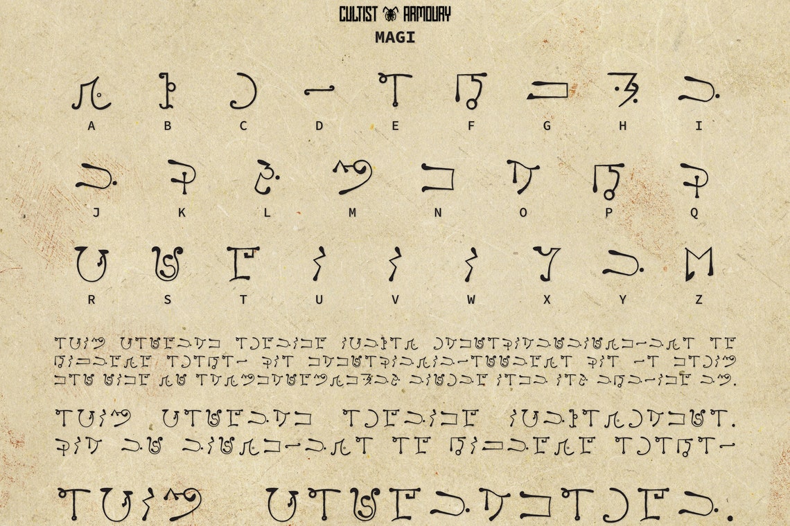 Cultist Armoury Font: 10 Lovecraftian and Occult Typefaces - Etsy