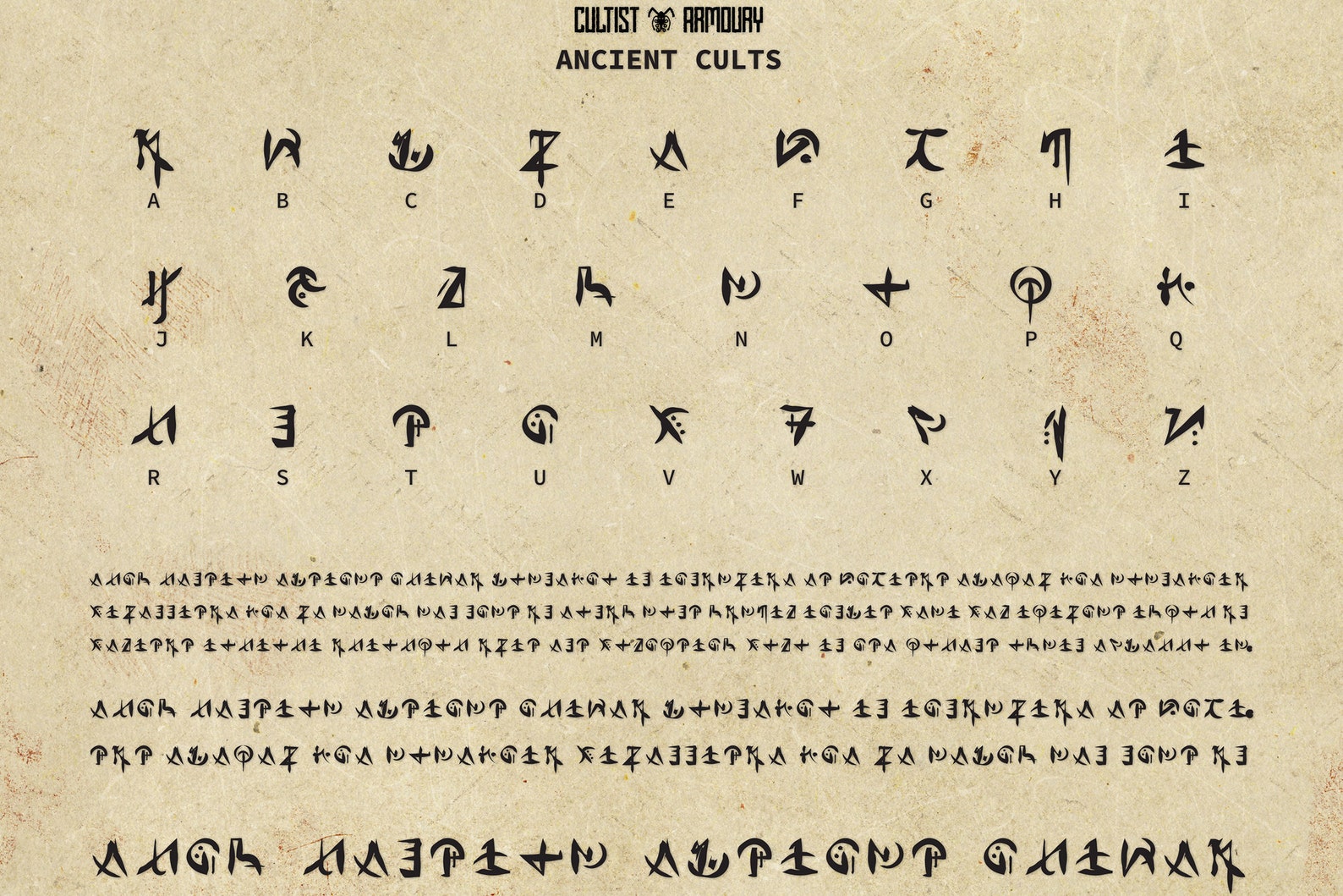 Cultist Armoury Font: 10 Lovecraftian and Occult Typefaces | Rlyehain ...