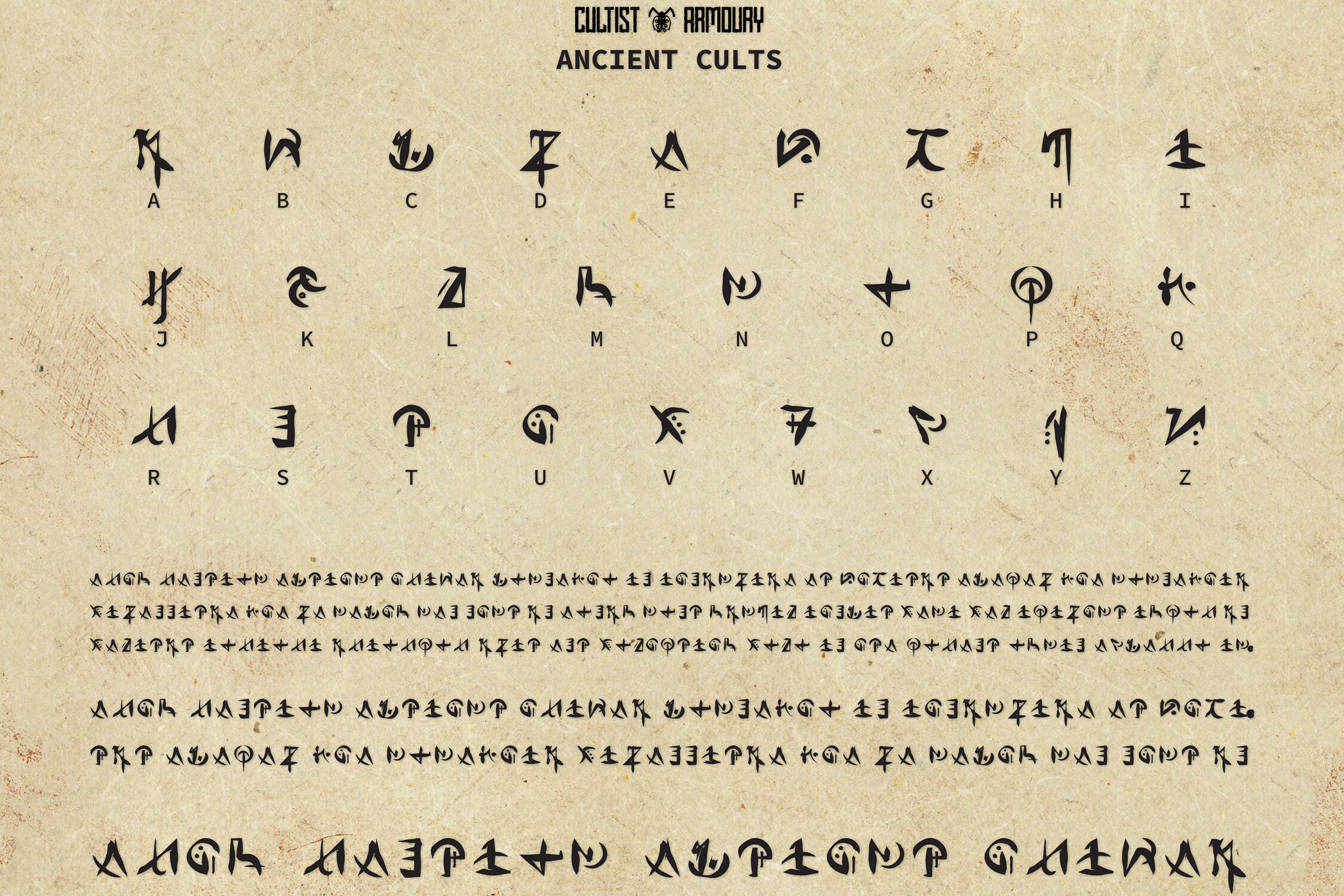 Cultist Armoury Font: 10 Lovecraftian and Occult Typefaces | Rlyehain ...