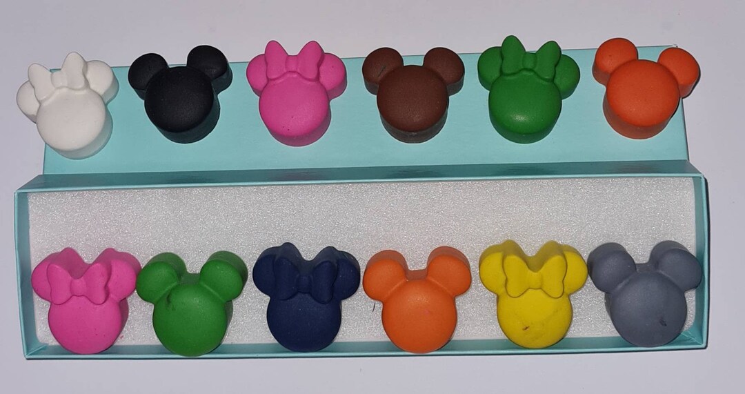 6 Mickey Mouse and Minnie Mouse Crayon Gift Set With a FREE - Etsy