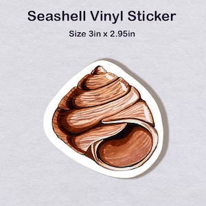 Seashell Art Vinyl Sticker, Waterproof Sticker, for Laptop, Beachcomb ...