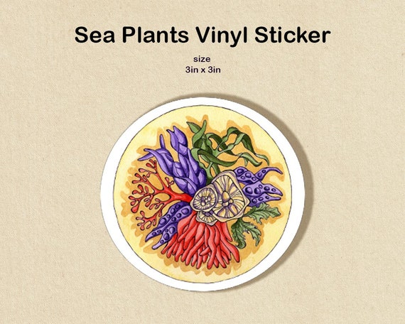 Sea Plants Art Vinyl Sticker Waterproof Sticker for Laptop - Etsy