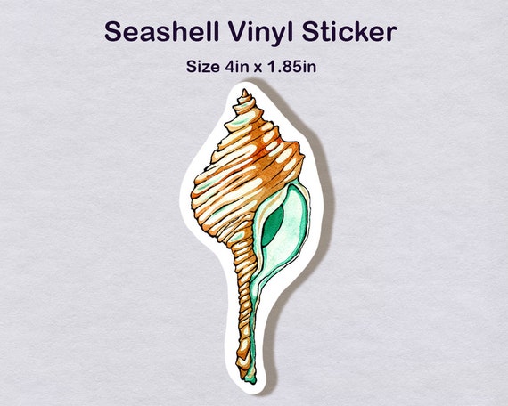 Seashell Art Vinyl Sticker Waterproof Sticker for Laptop - Etsy