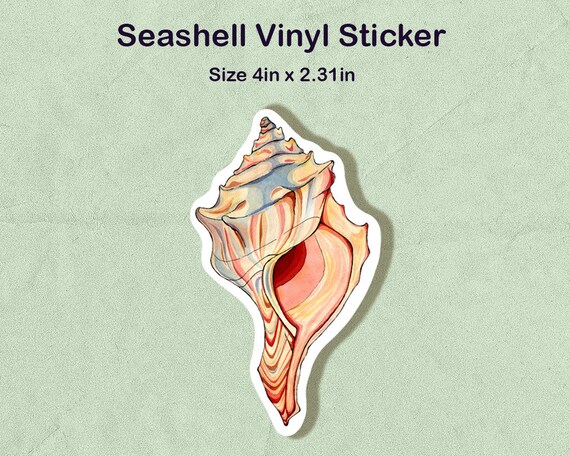 Seashell Art Vinyl Sticker Waterproof Sticker for Laptop - Etsy