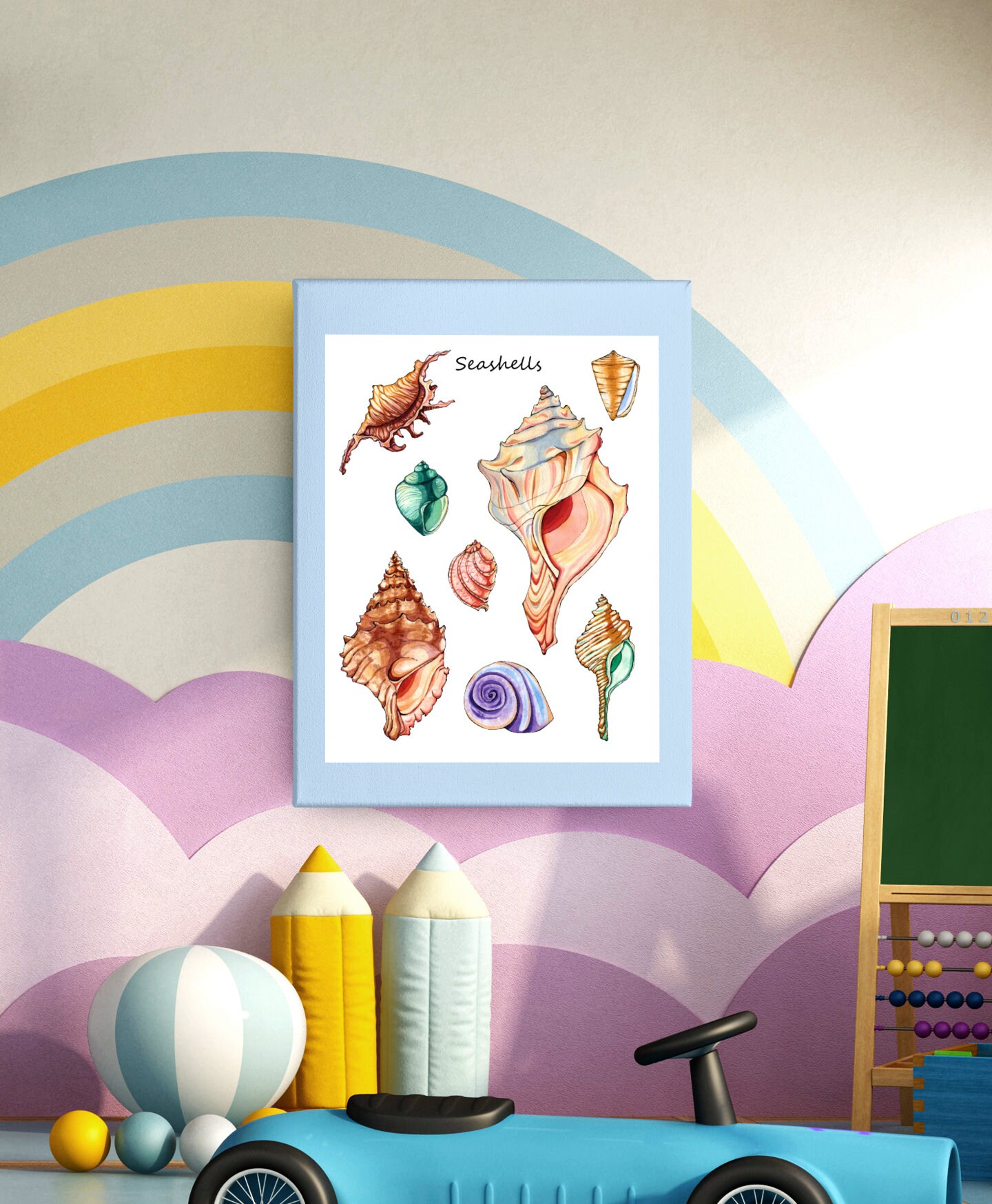 Watercolor Seashell Print, Conch Shell Art, Beachcomber Art, Beach ...