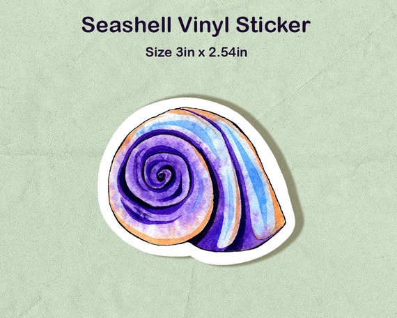 Seashell Art Vinyl Sticker Waterproof Sticker for Laptop - Etsy