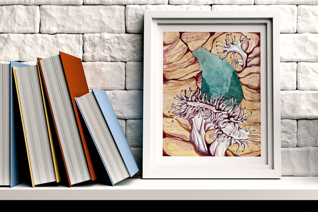 Art Print, Sea Anemone, Marine Life, Ocean Life, Sea Creature ...