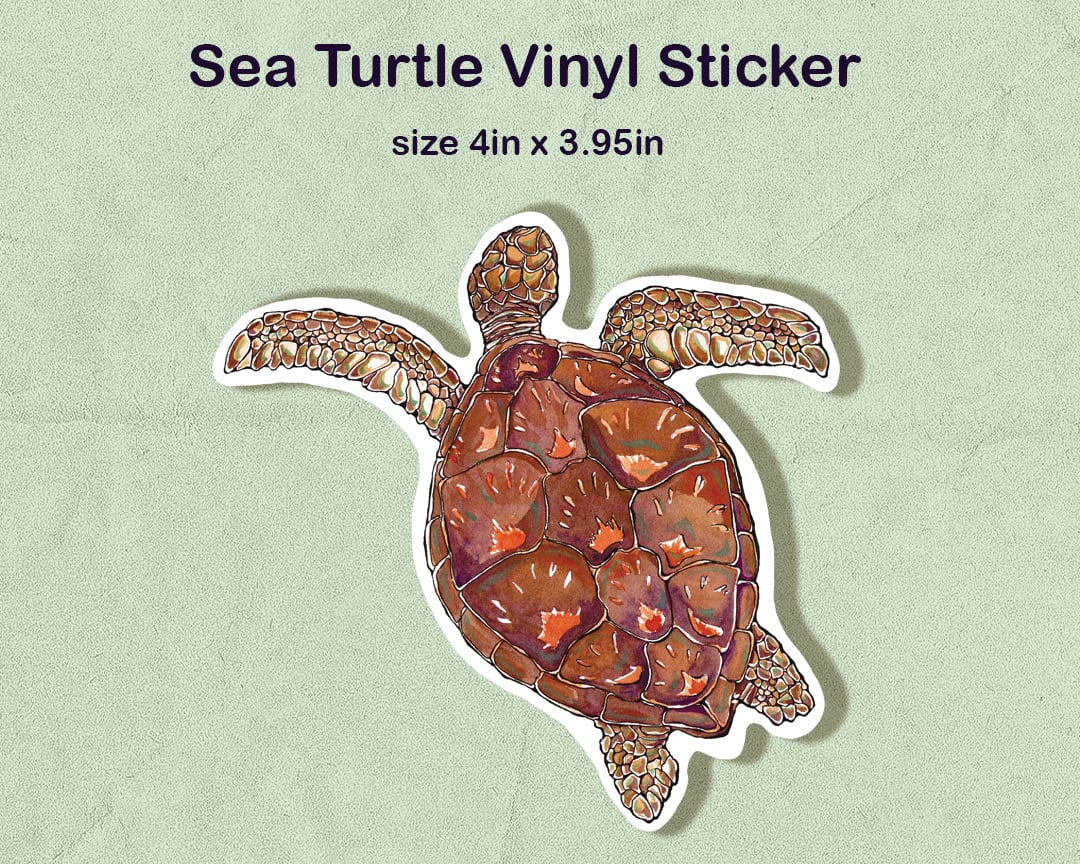 Ocean-inspired Sea Turtle Sticker, Waterproof Vinyl Decal, Laptop Decal ...