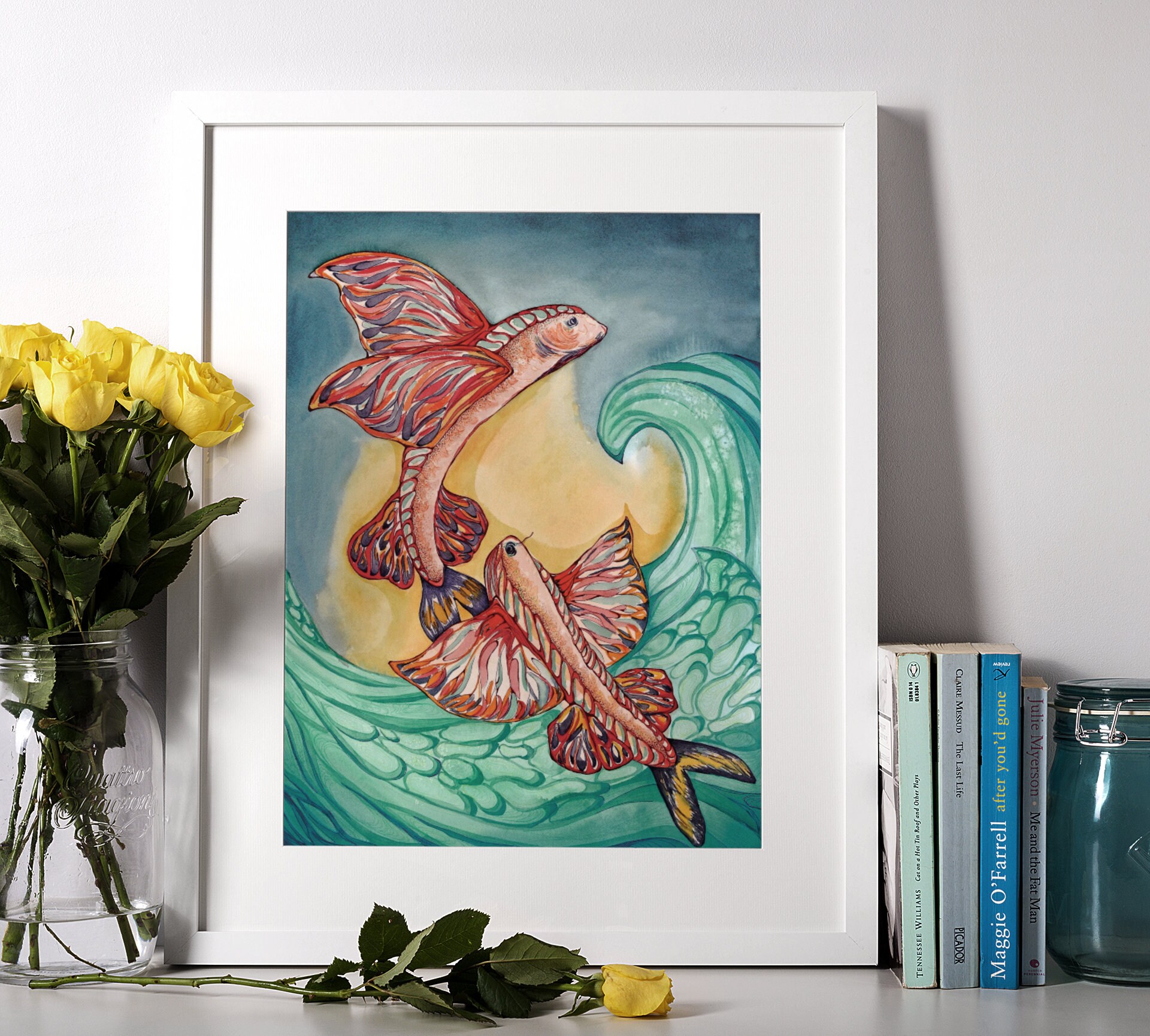 Art Print Flying Fish Marine Life Ocean Life Sea Creature - Etsy