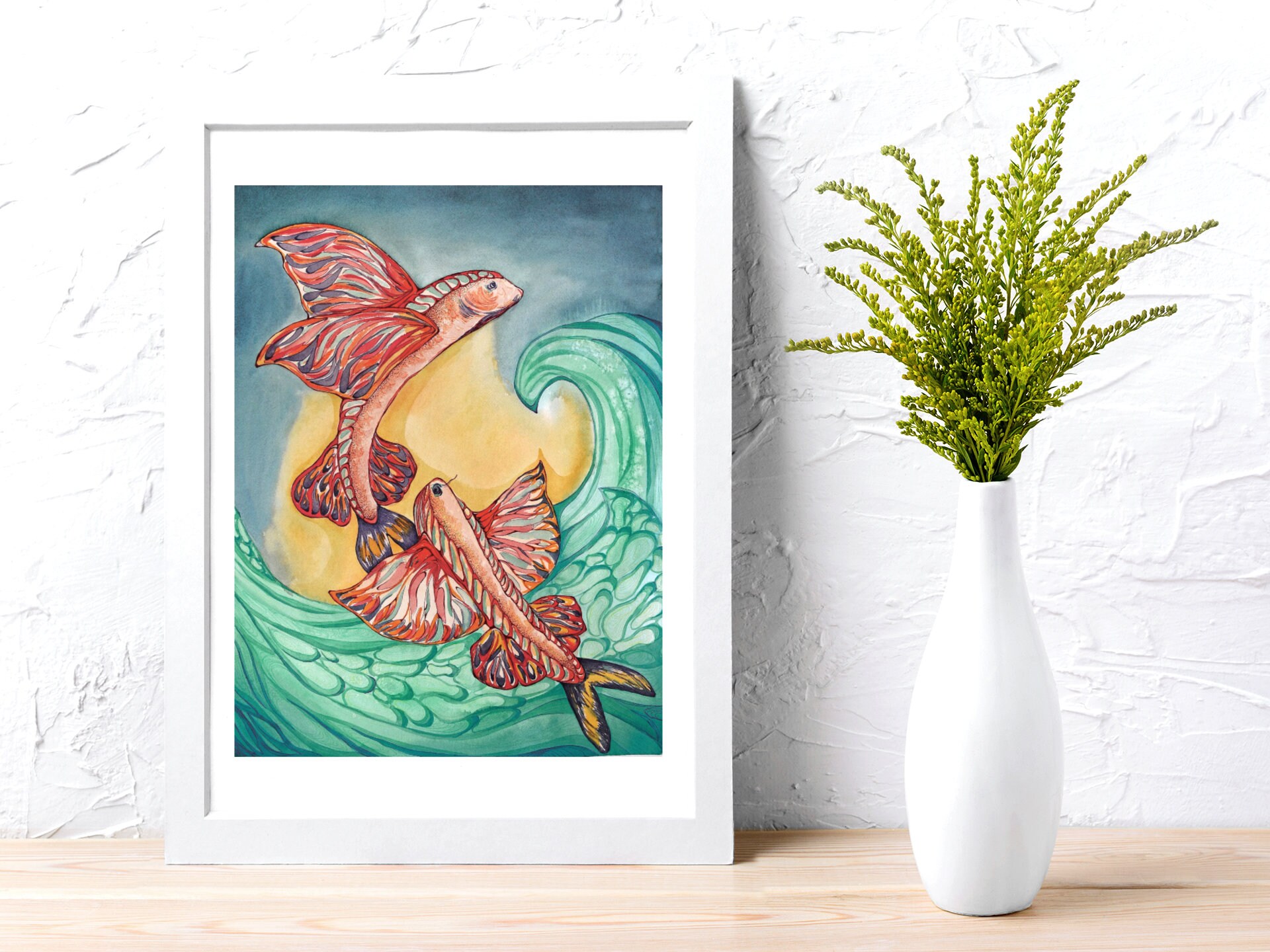 Art Print Flying Fish Marine Life Ocean Life Sea Creature - Etsy